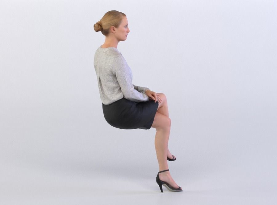 Maria 0255 Woman sitting leg over knee 3D model | CGTrader