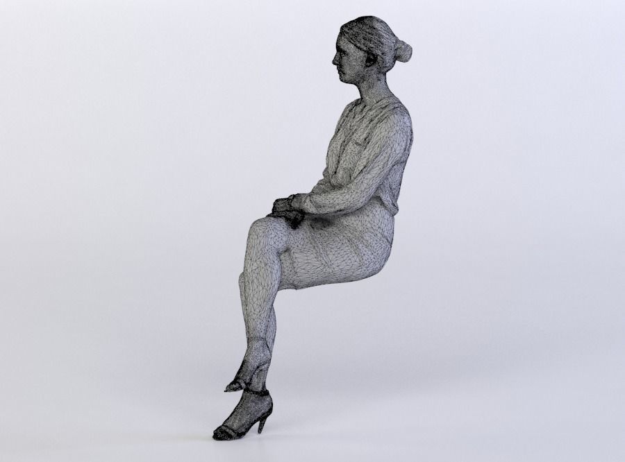 Maria 0255 Woman sitting leg over knee 3D model | CGTrader