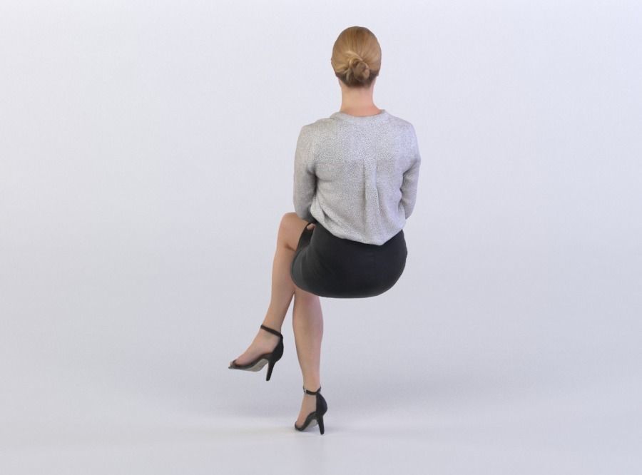 Maria 0255 Woman sitting leg over knee 3D model | CGTrader