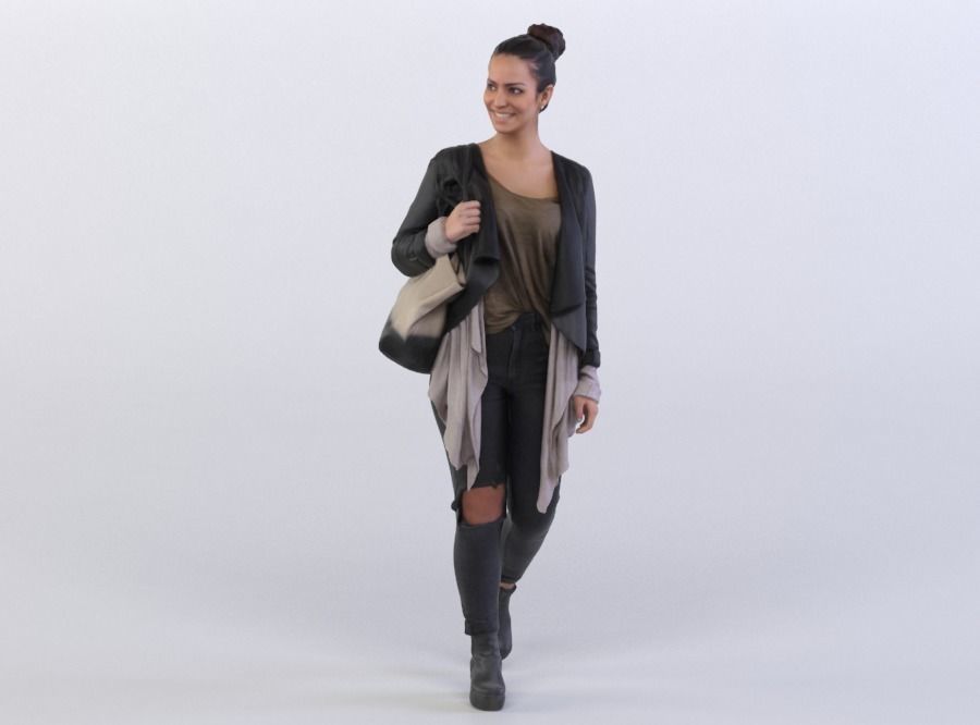 Grace 0425 Woman carrying a bag walking 3D model | CGTrader