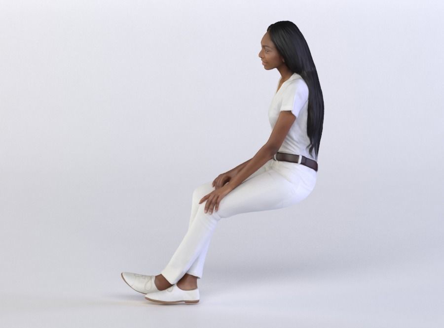 Ashley 0501 Woman sitting legs crossed 3D model | CGTrader
