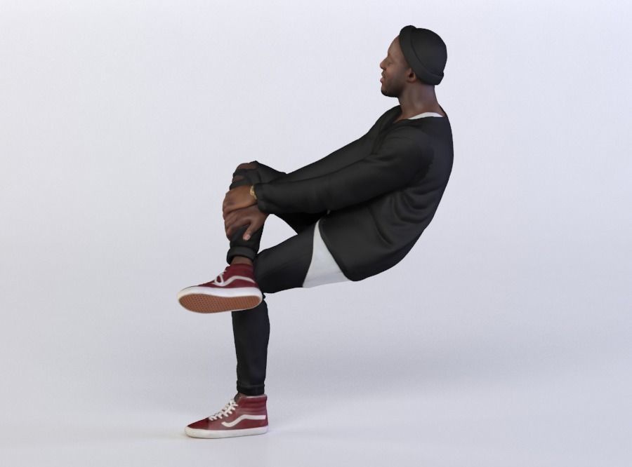 Tyrone 0490 Man sitting leg over knee 3D model | CGTrader