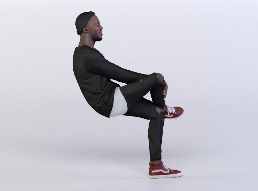 Tyrone 0490 Man sitting leg over knee 3D model | CGTrader