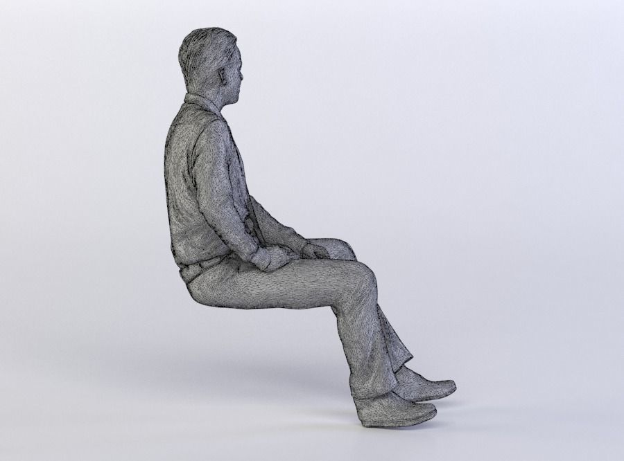 Dennis 0277 Business man sitting 3D model | CGTrader