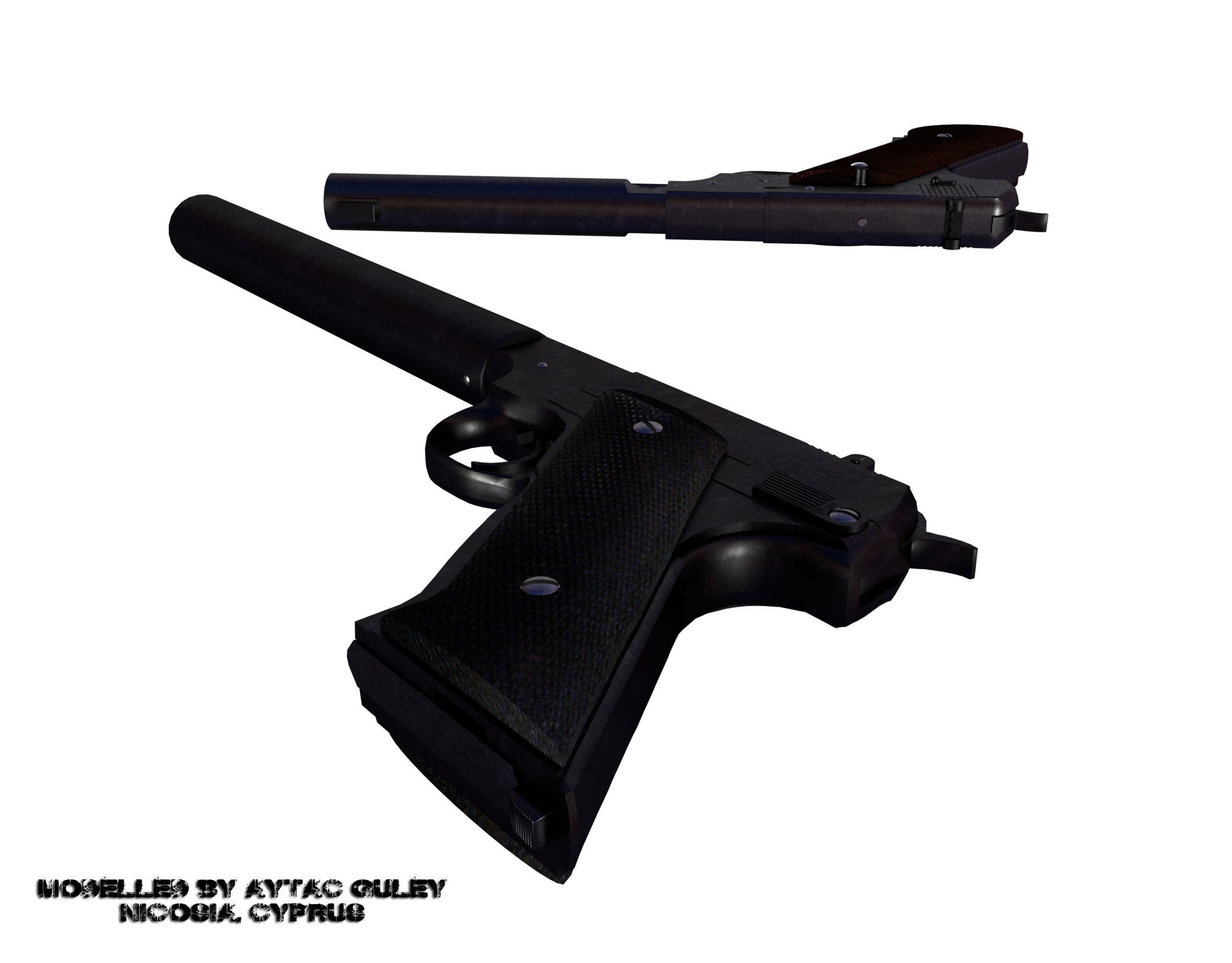 3D model High Standard HDM Pistol 3D Model VR / AR / low-poly rigged ...