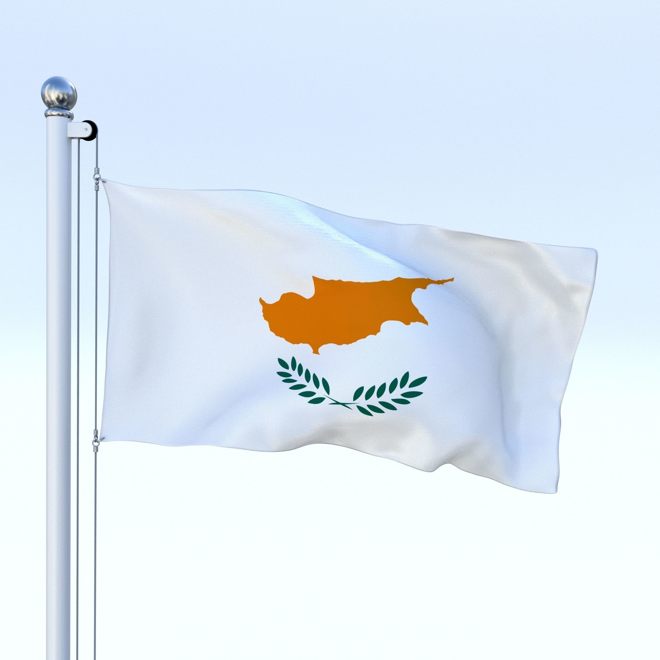 3D model Animated Cyprus Flag VR / AR / low-poly animated | CGTrader