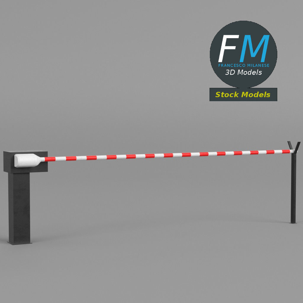 Level crossing 3D model | CGTrader