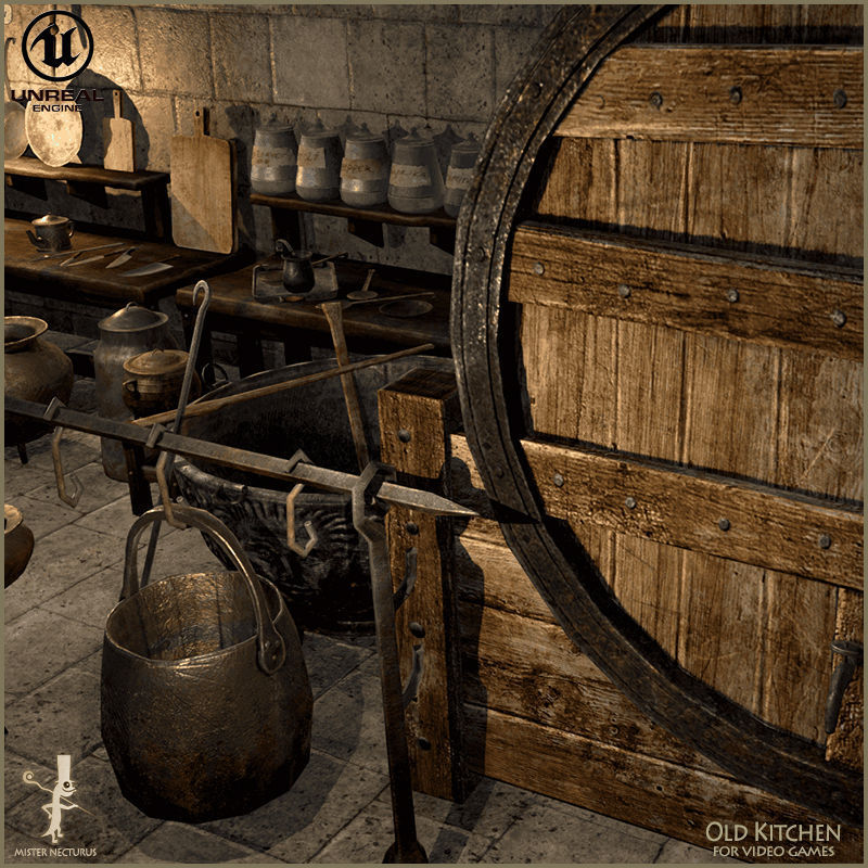 3D model Old Kitchen VR / AR / low-poly | CGTrader