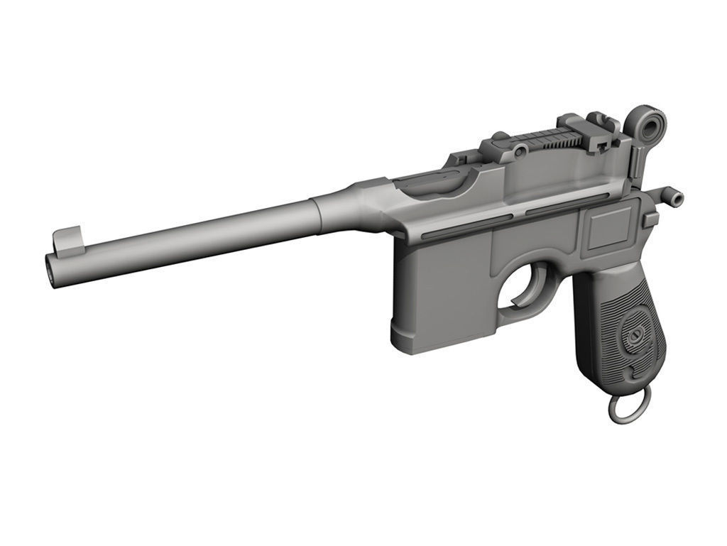 Mauser C96 Broomhandle - M1916 - Red 9 3D model | CGTrader