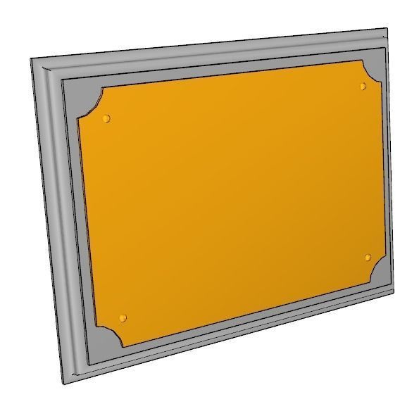 3D model simple wood and metal plaque VR / AR / low-poly | CGTrader