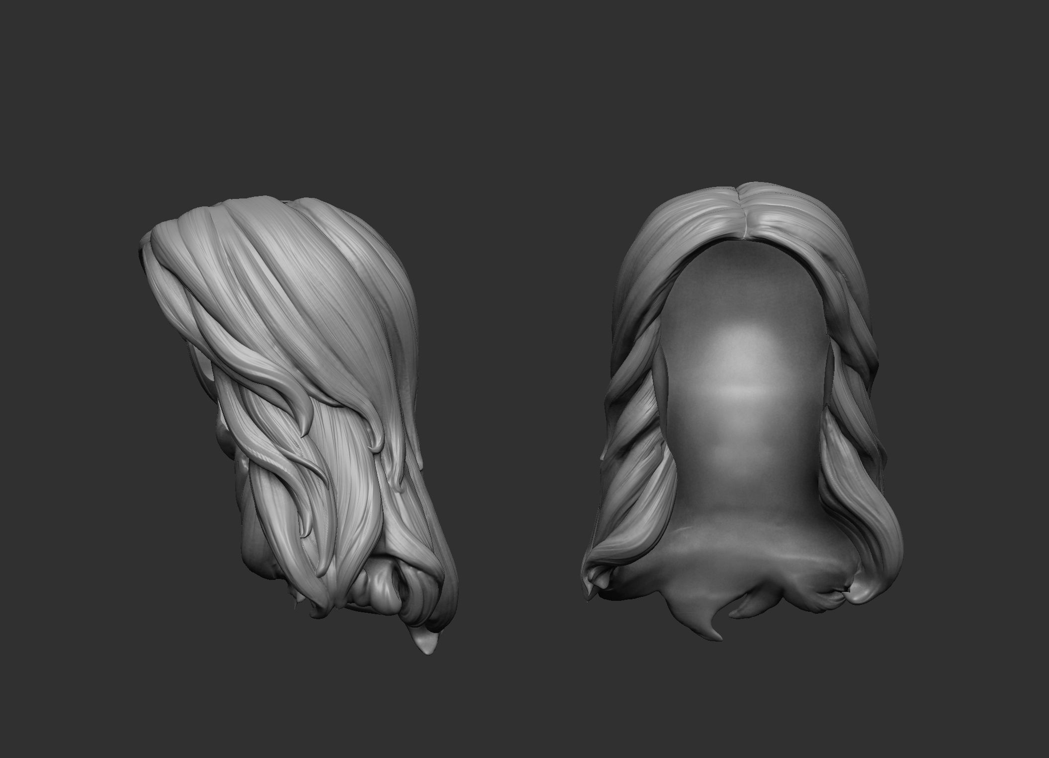 Hair stylized 5 3D model 3D printable | CGTrader