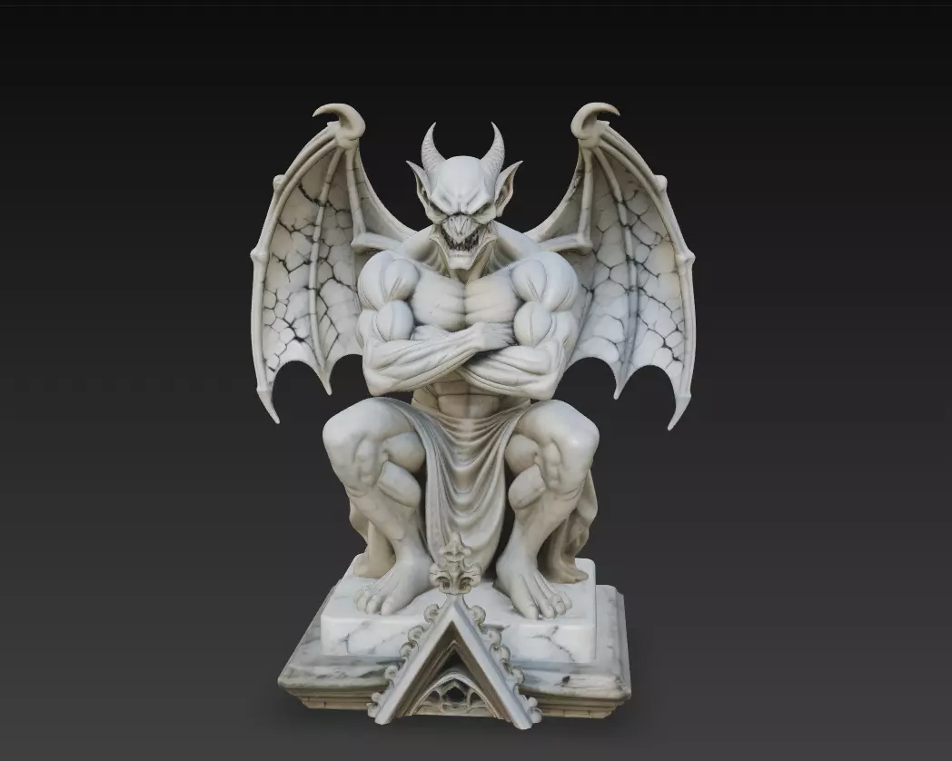 Gargoyle Guardian Statue - Gothic Demon Sculpture 3D Model 3D model 3D ...