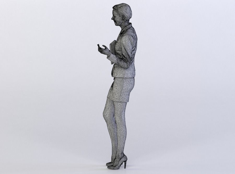 Stephanie 0390 Woman holding a tablet 3D model | CGTrader