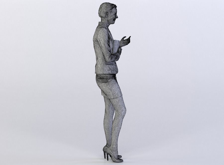 Stephanie 0390 Woman holding a tablet 3D model | CGTrader