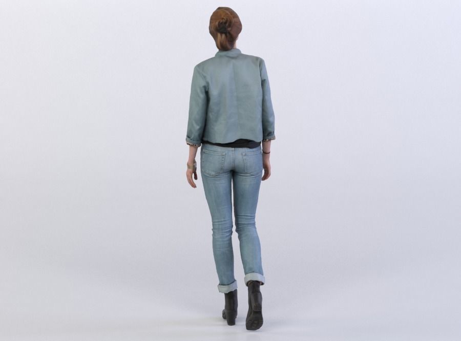Petra 0412 Woman walking, looking up 3D model | CGTrader