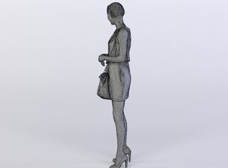Stephanie 0474 Woman holding a bag 3D model | CGTrader