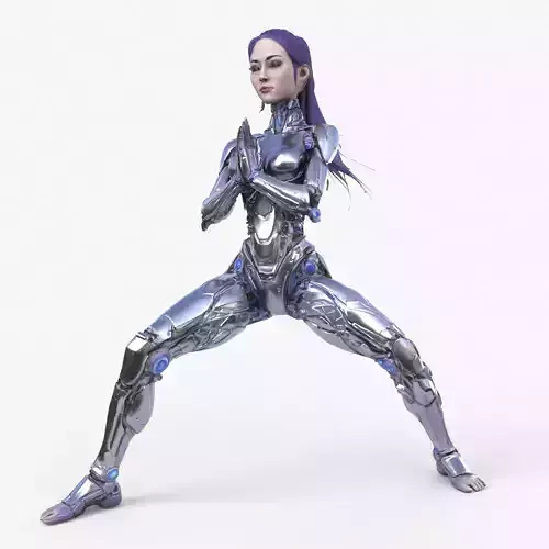 Yoga Cybernetic Girl High Detail 3D model | CGTrader