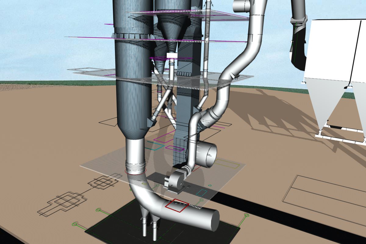 Cement Kiln-Bypass Cyclone reather free 3D model | CGTrader