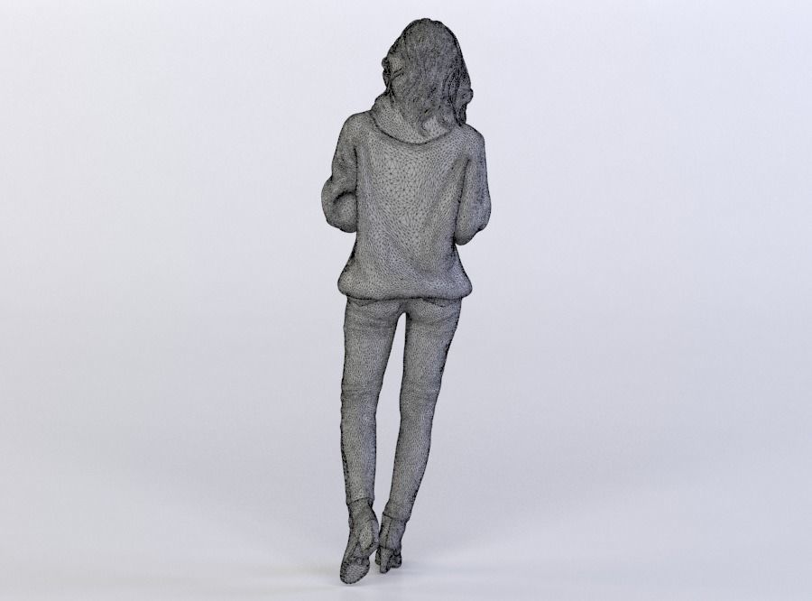 Mei 0339 Woman typing on a phone 3D model | CGTrader