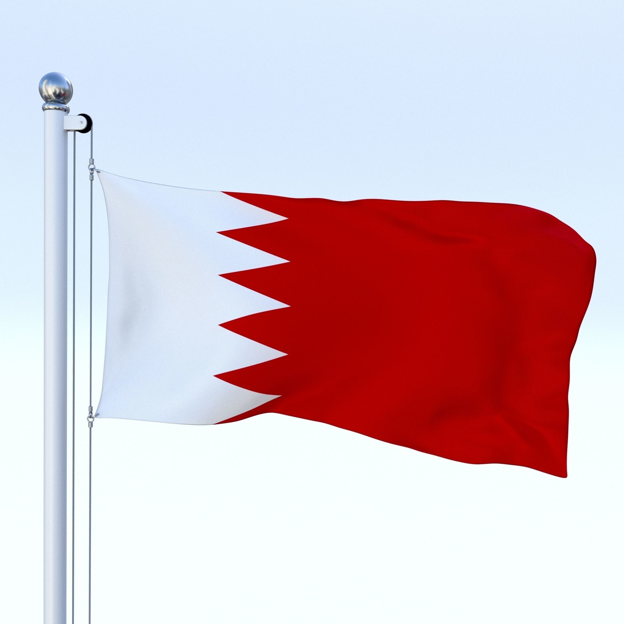 3D model Animated Bahrain Flag VR / AR / low-poly animated | CGTrader