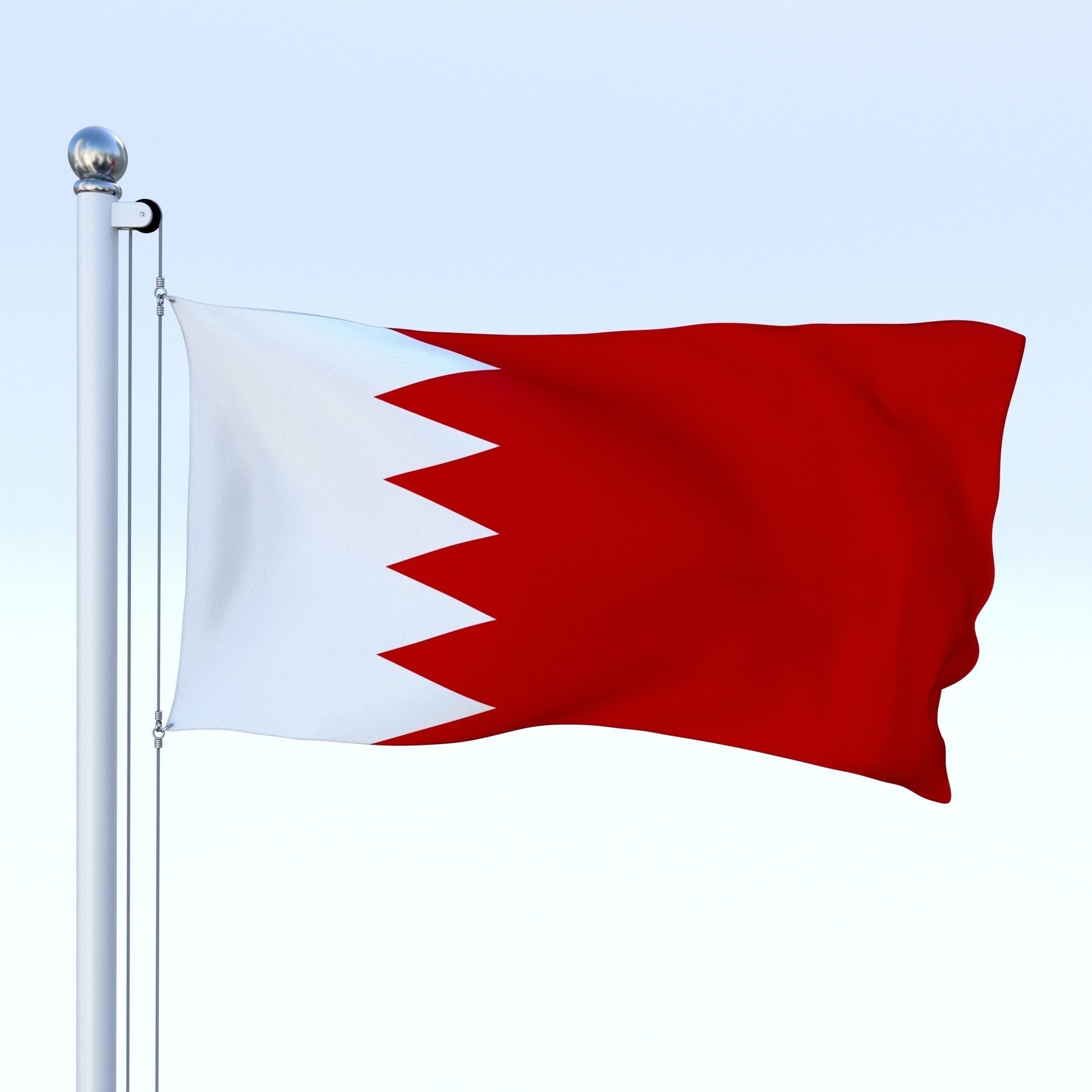 3D model Animated Bahrain Flag VR / AR / low-poly animated | CGTrader