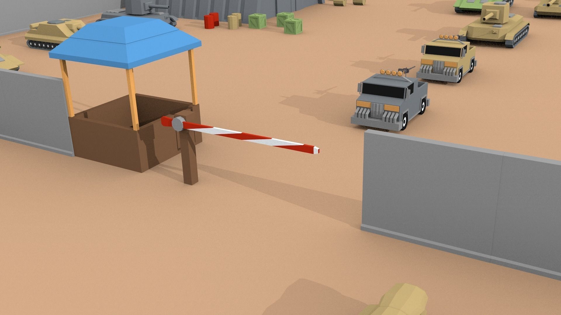 3D model Low Poly Military Base Pack VR / AR / low-poly | CGTrader