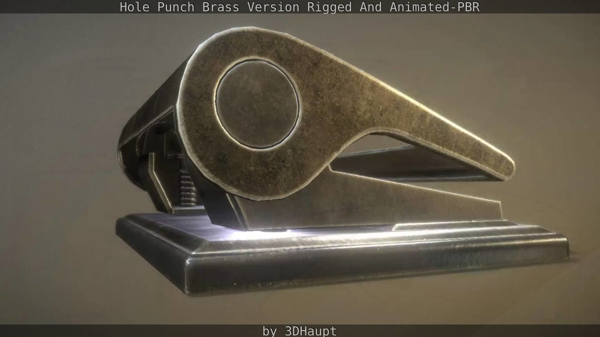 3D model Hole Punch Brass Version Rigged And Animated - Gameready - PBR ...