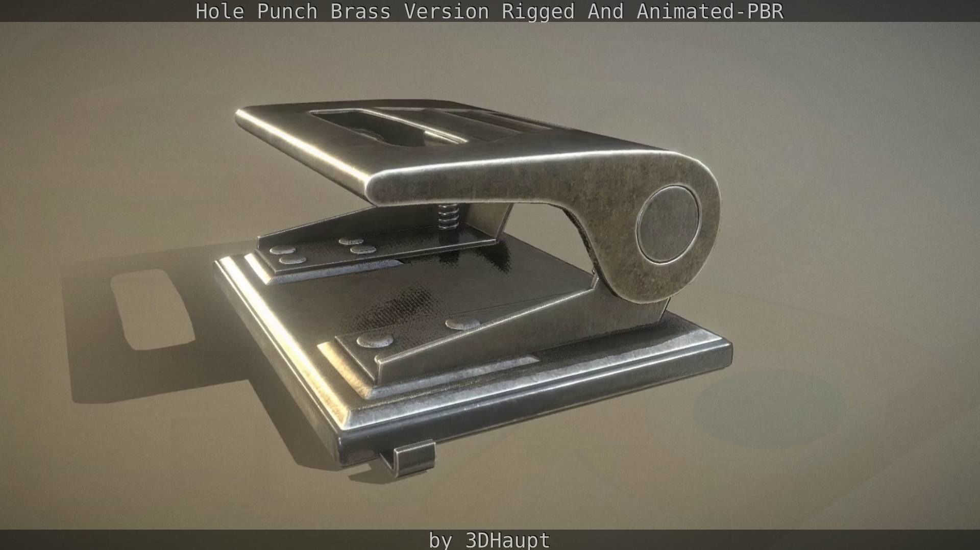 3D model Hole Punch Brass Version Rigged And Animated - Gameready - PBR ...