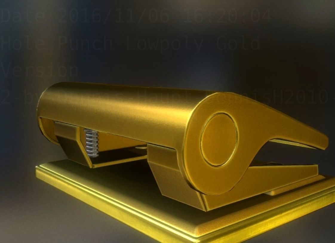 3D model Hole Punch Gold Version Rigged And Animated - Gameready - PBR ...