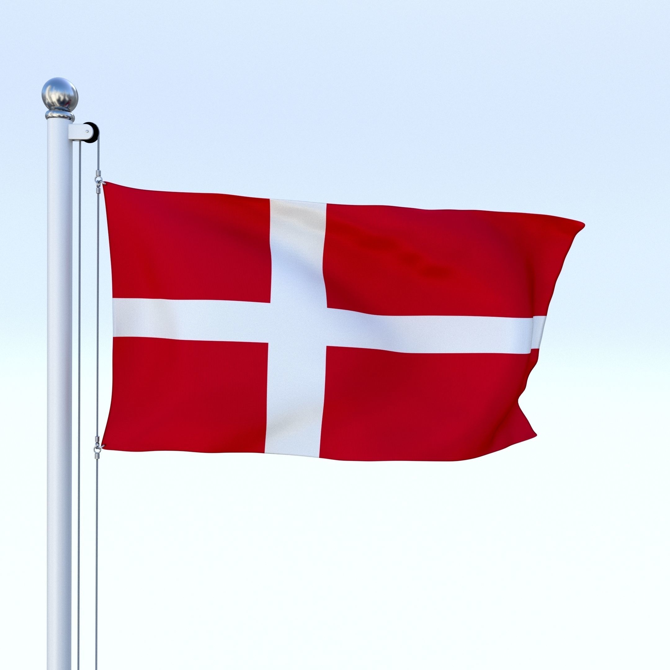 3D model Animated Denmark Flag VR / AR / low-poly animated | CGTrader