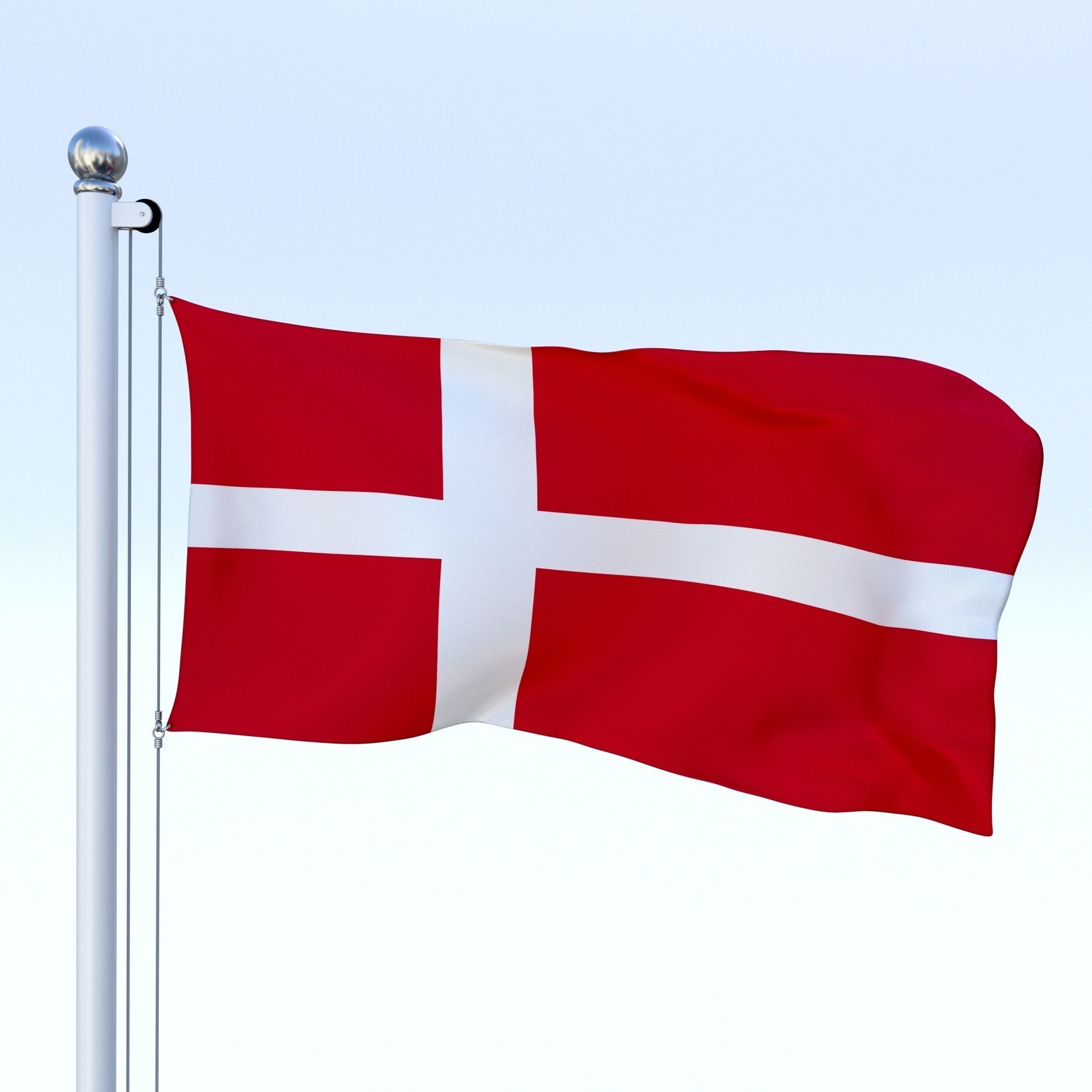 3D model Animated Denmark Flag VR / AR / low-poly animated | CGTrader