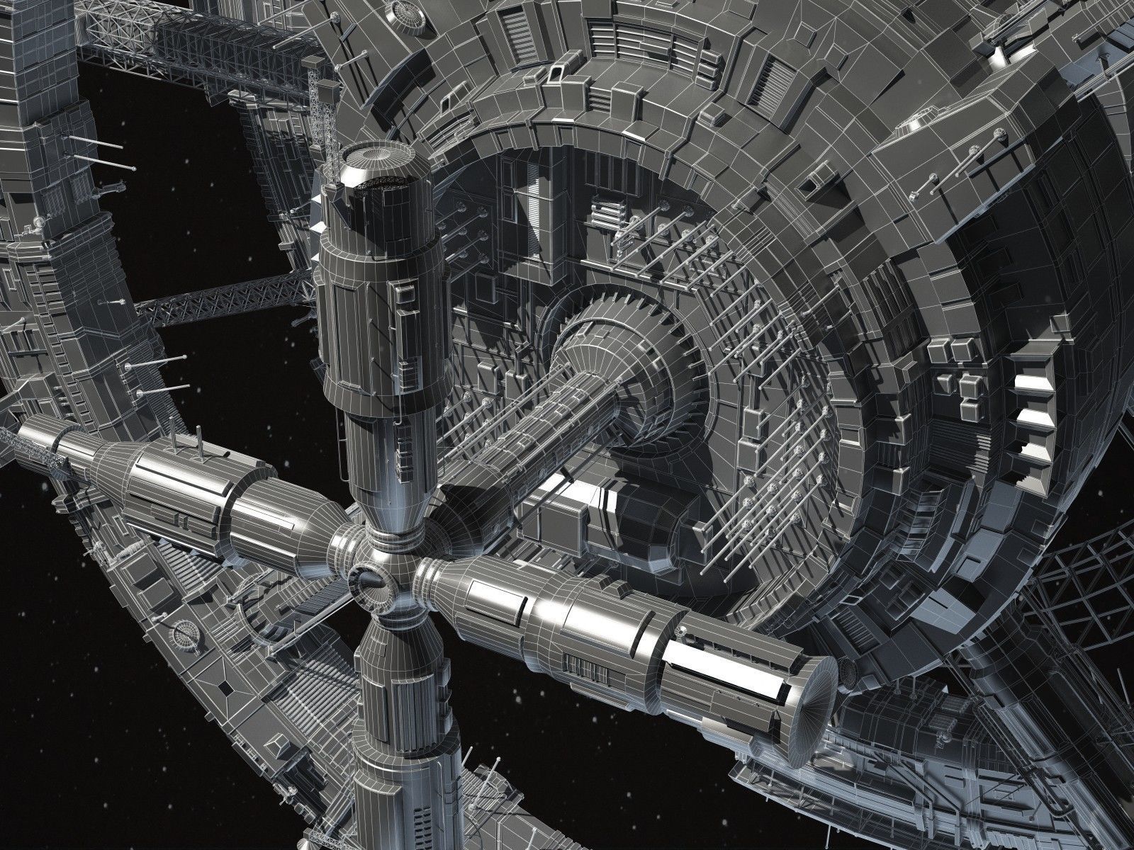 Sci-Fi Space Station 3D model | CGTrader