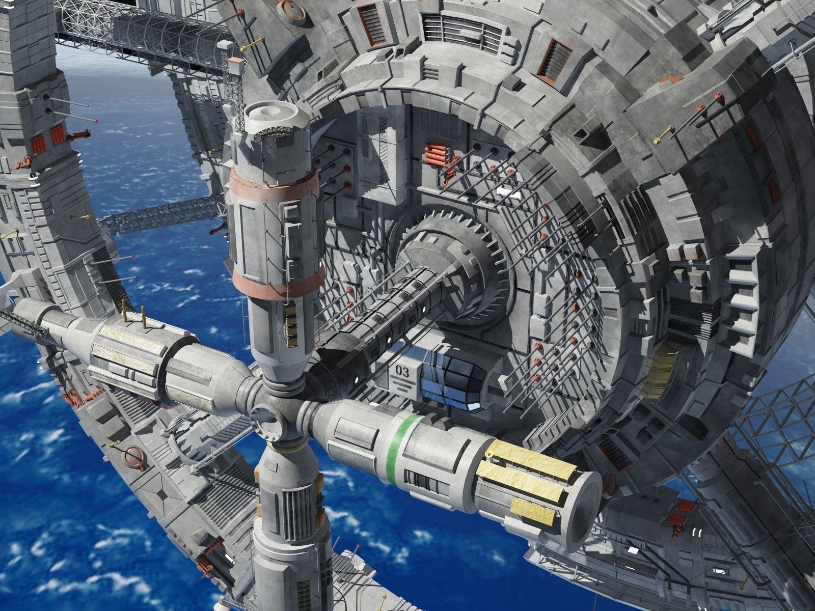 Sci-Fi Space Station 3D model | CGTrader