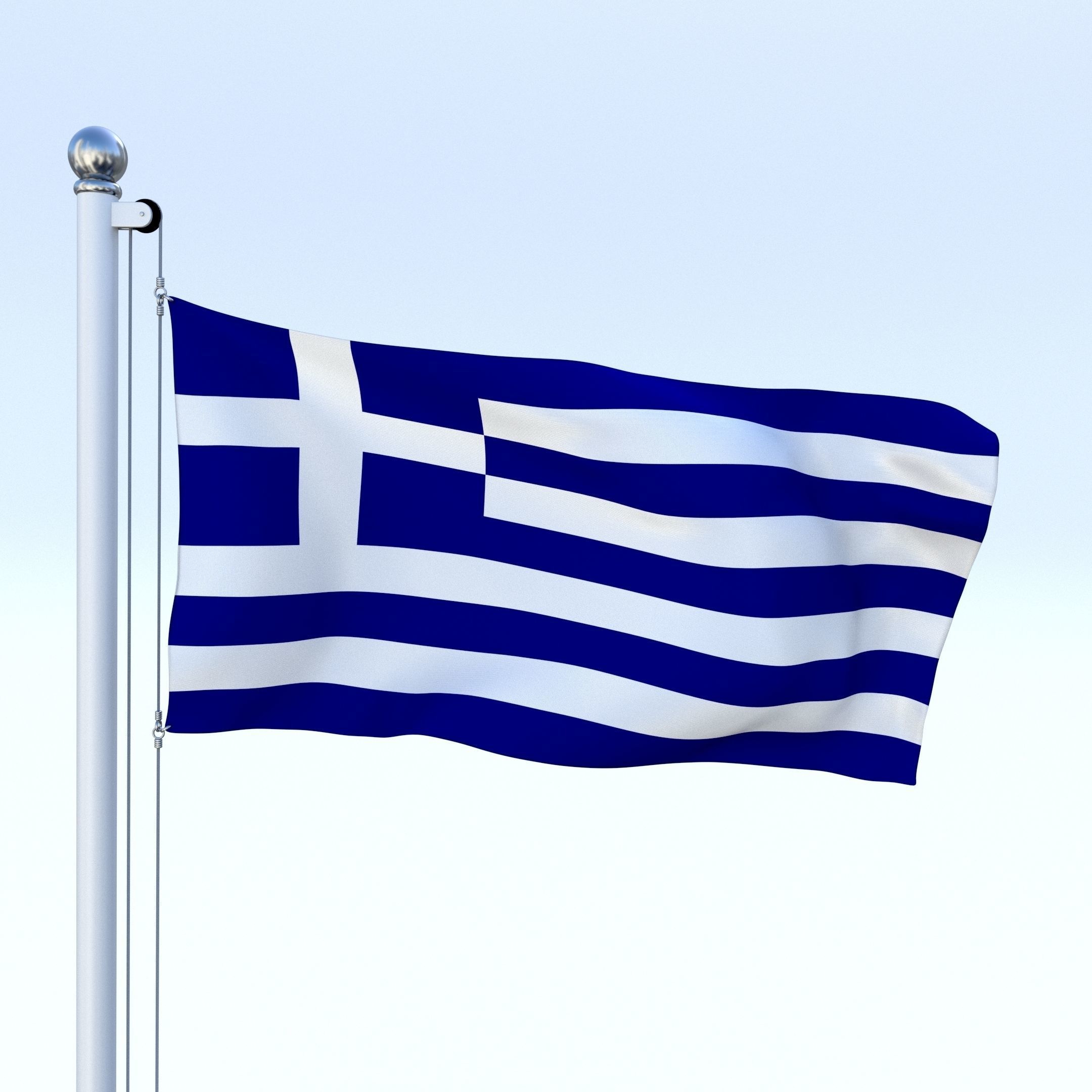 3D model Animated Greece Flag VR / AR / low-poly animated | CGTrader
