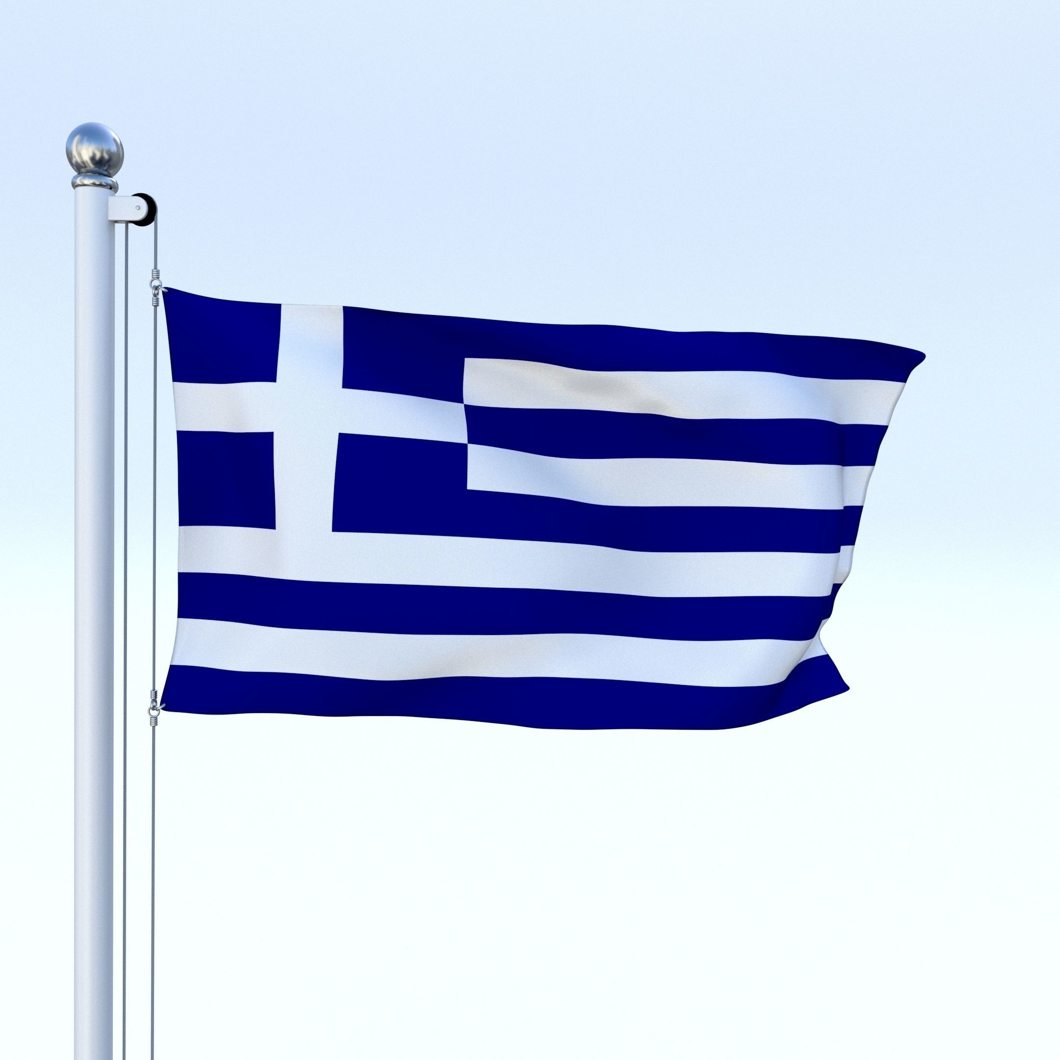3D model Animated Greece Flag VR / AR / low-poly animated | CGTrader