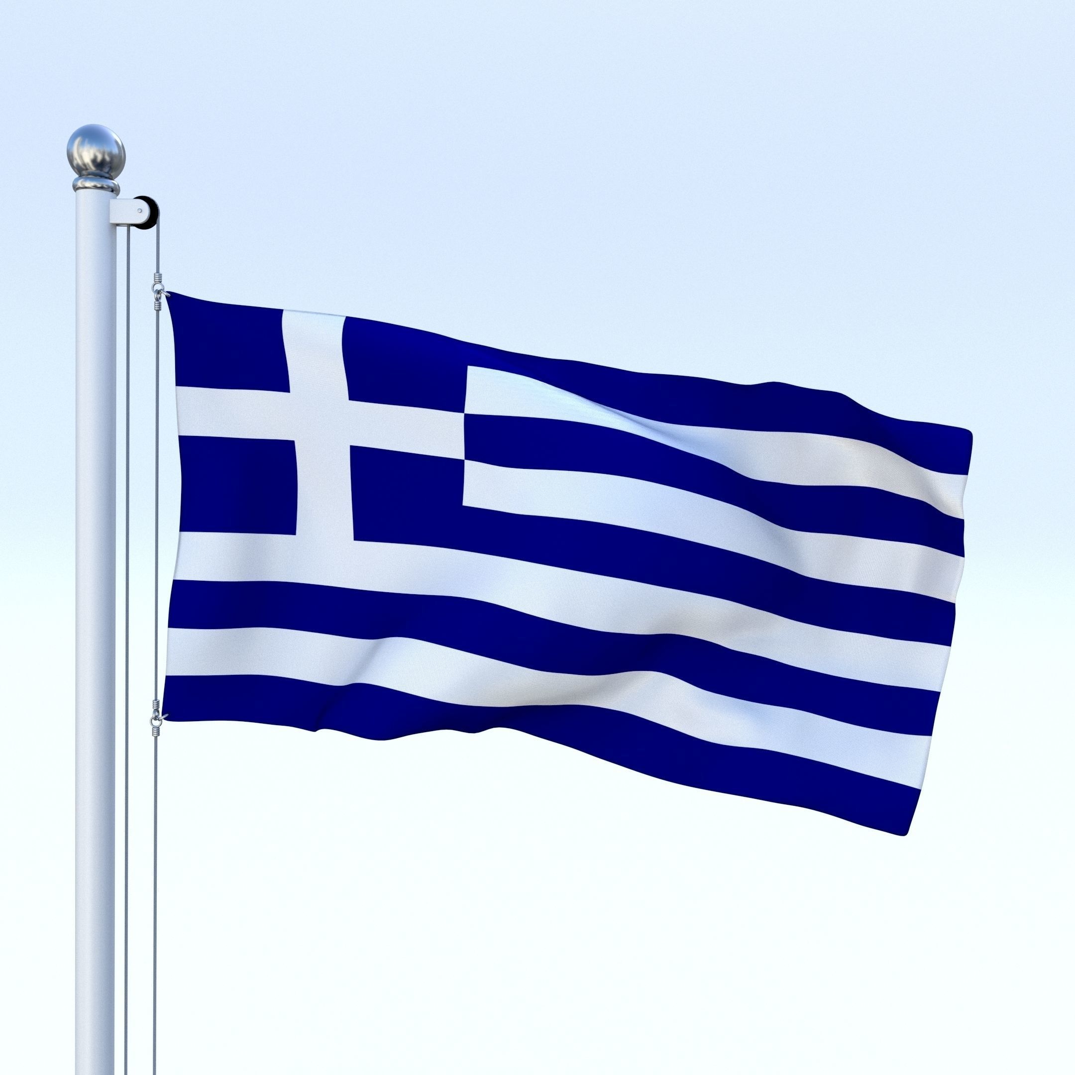 3D model Animated Greece Flag VR / AR / low-poly animated | CGTrader
