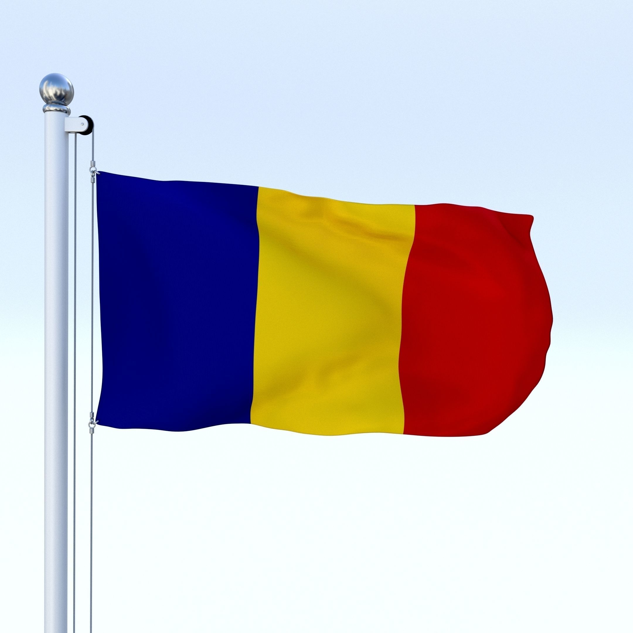 3D model Animated Romania Flag VR / AR / low-poly animated | CGTrader