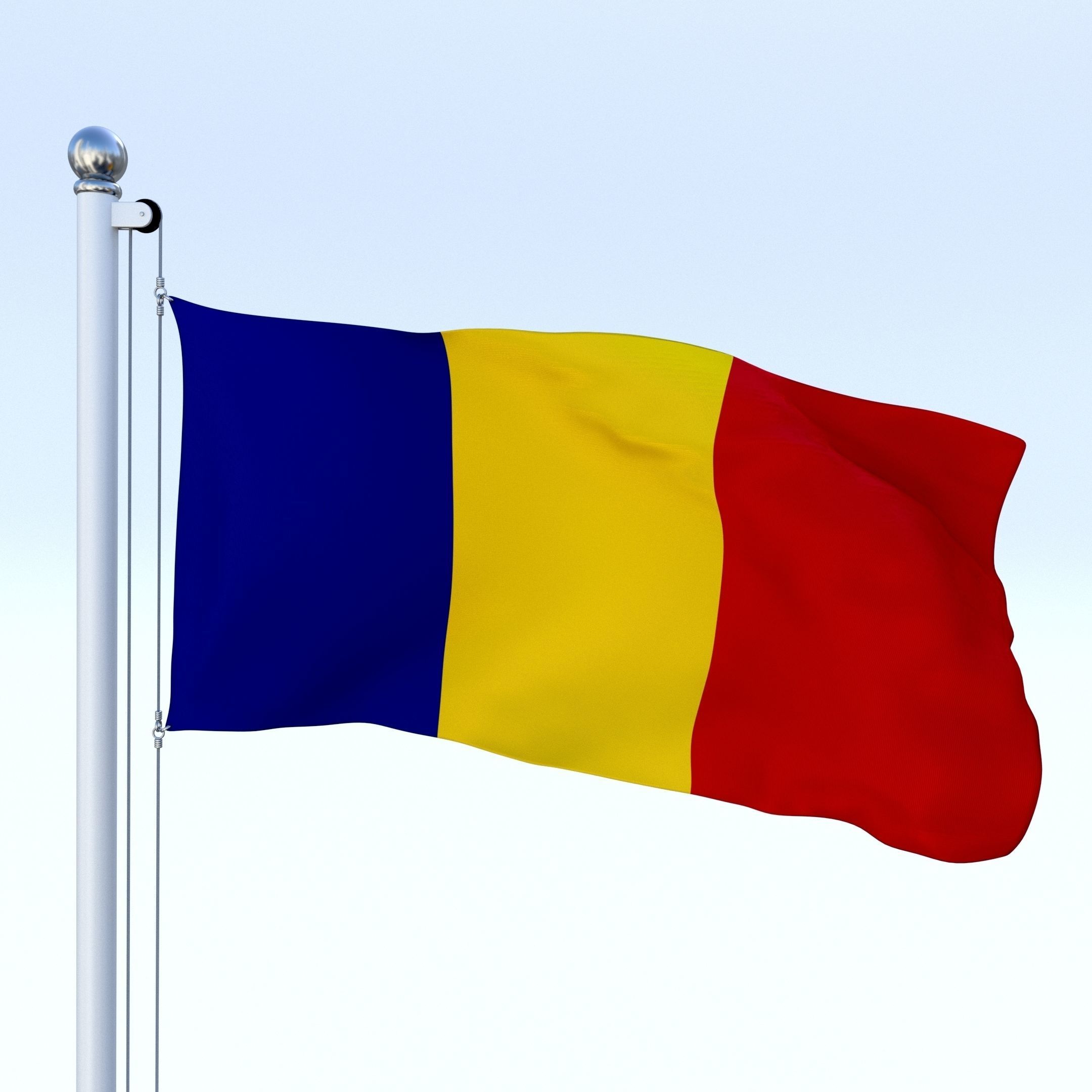3D model Animated Romania Flag VR / AR / low-poly animated | CGTrader