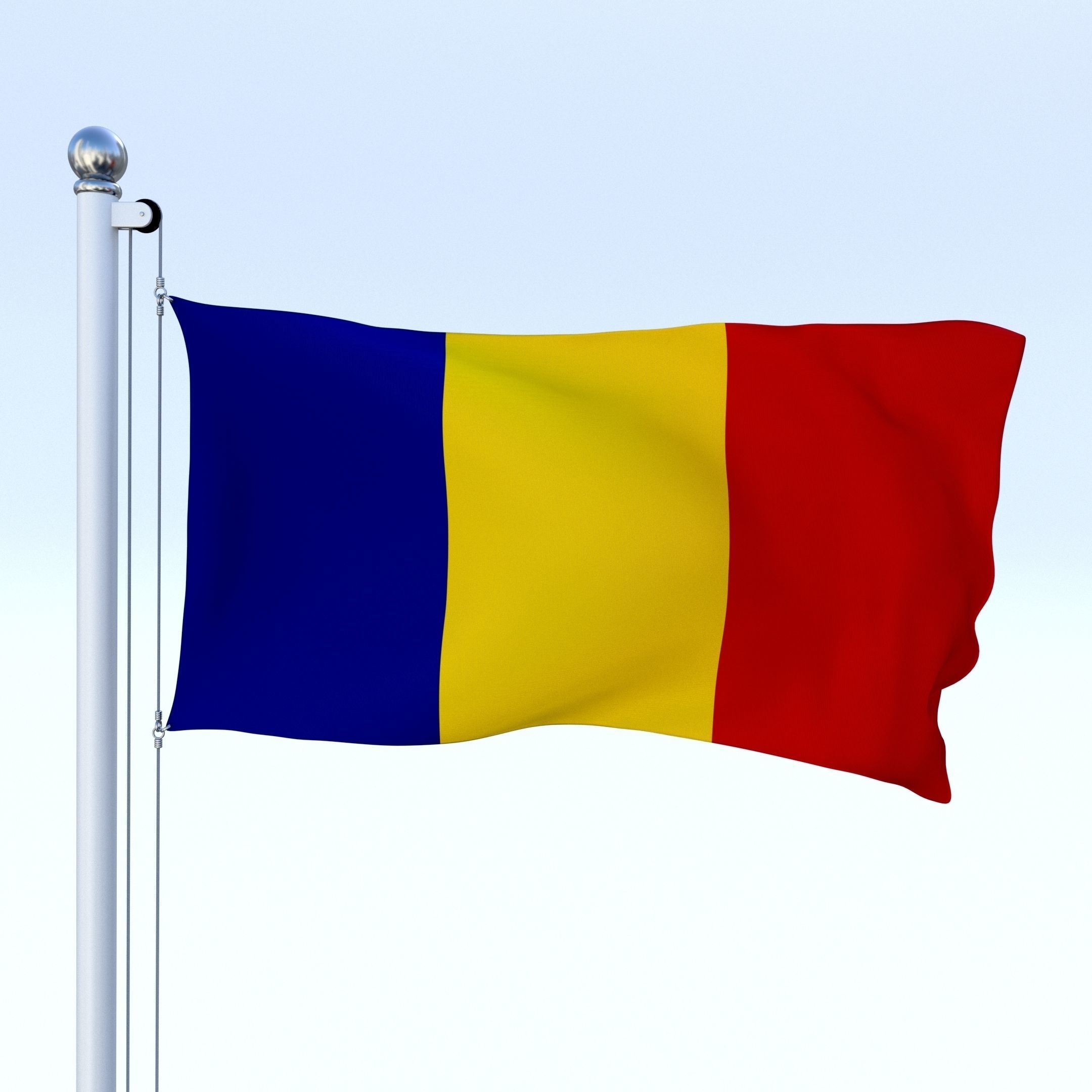 3D model Animated Romania Flag VR / AR / low-poly animated | CGTrader