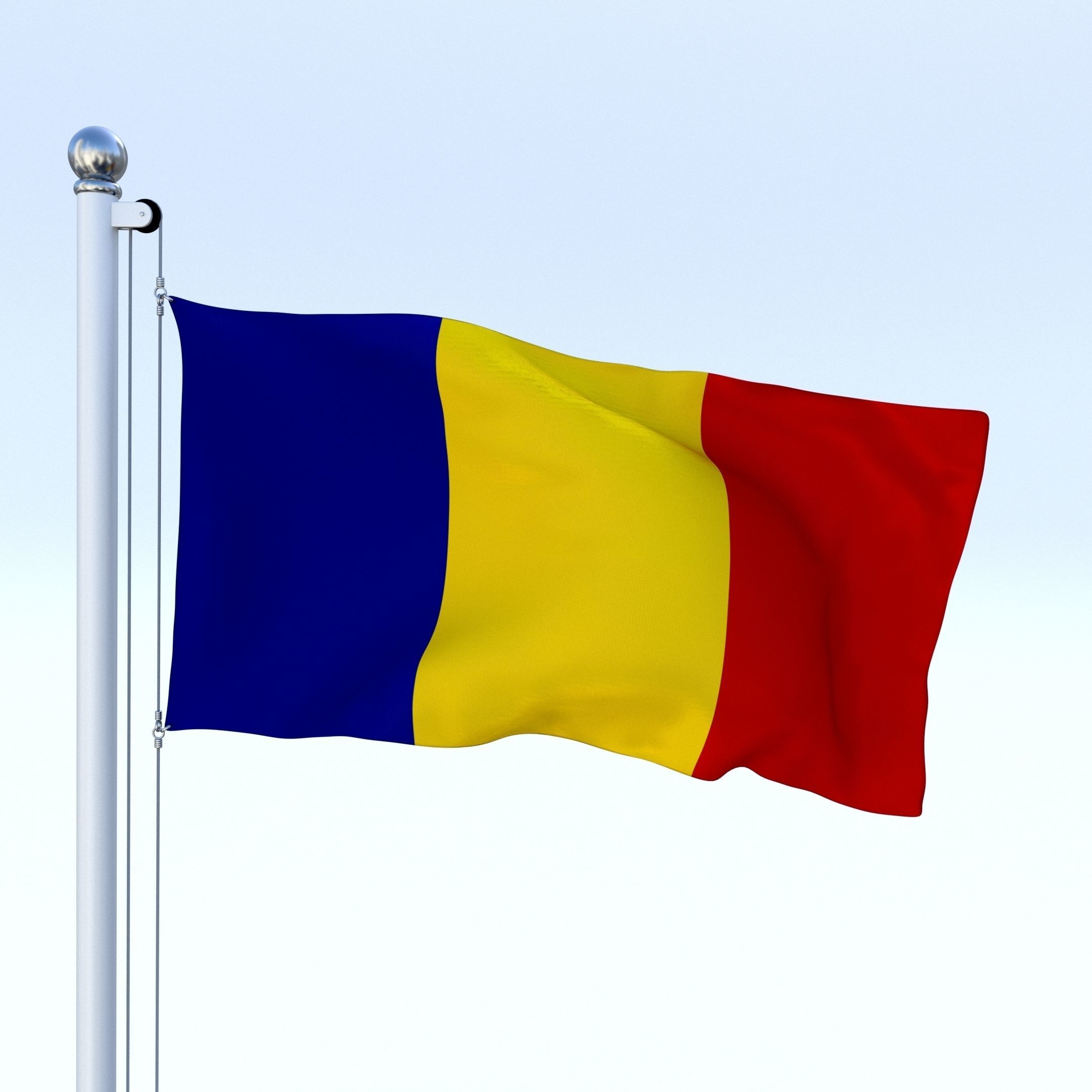 3D model Animated Romania Flag VR / AR / low-poly animated | CGTrader