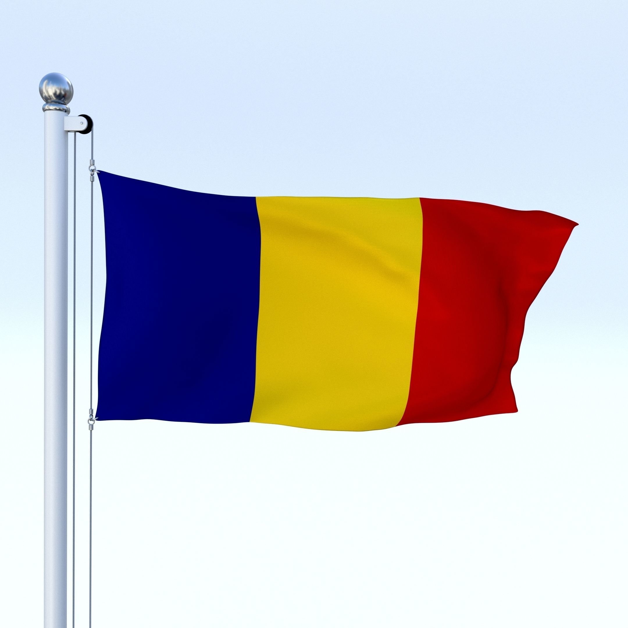 3D model Animated Romania Flag VR / AR / low-poly animated | CGTrader