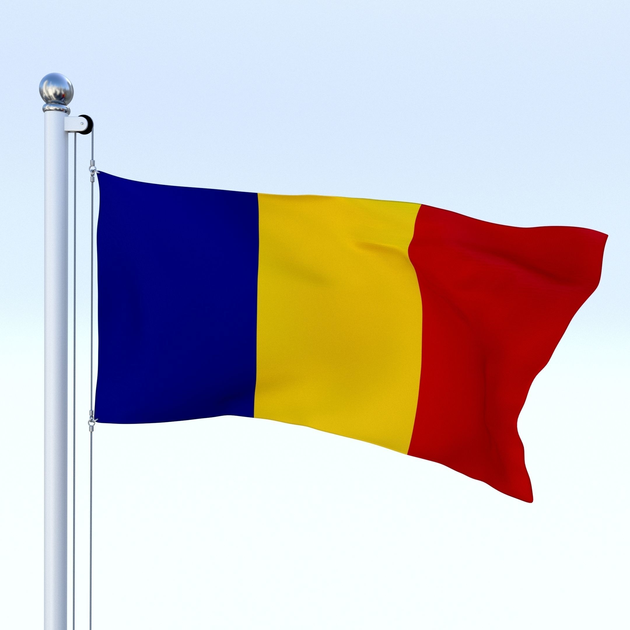3D model Animated Romania Flag VR / AR / low-poly animated | CGTrader