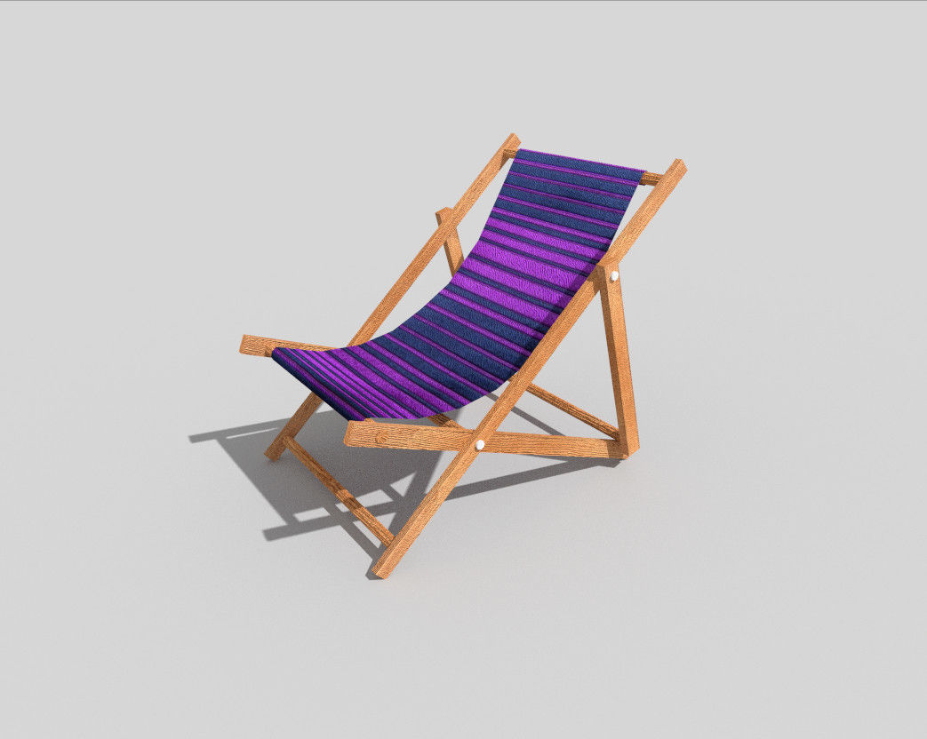 3D model low poly beach chair 1 VR / AR / low-poly | CGTrader