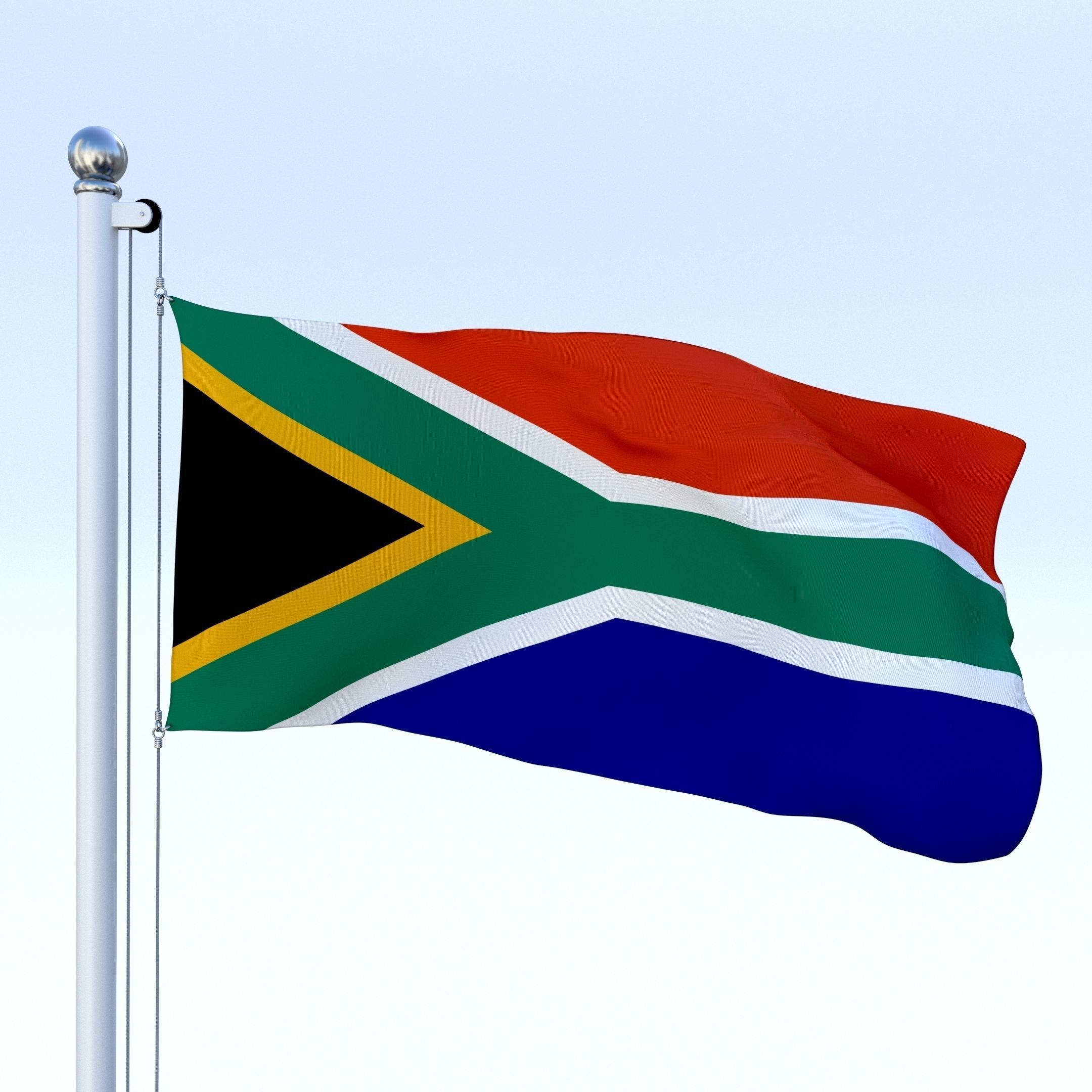 3D model Animated South Africa Flag VR / AR / low-poly animated | CGTrader