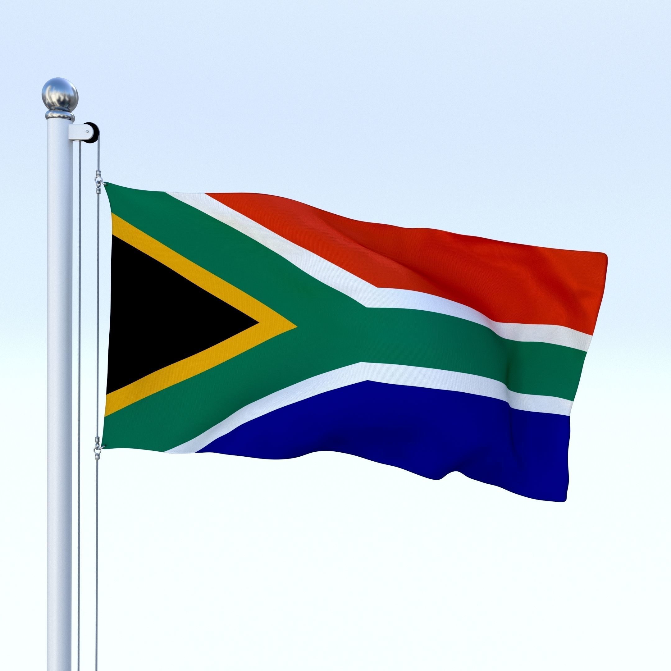 3D model Animated South Africa Flag VR / AR / low-poly animated | CGTrader