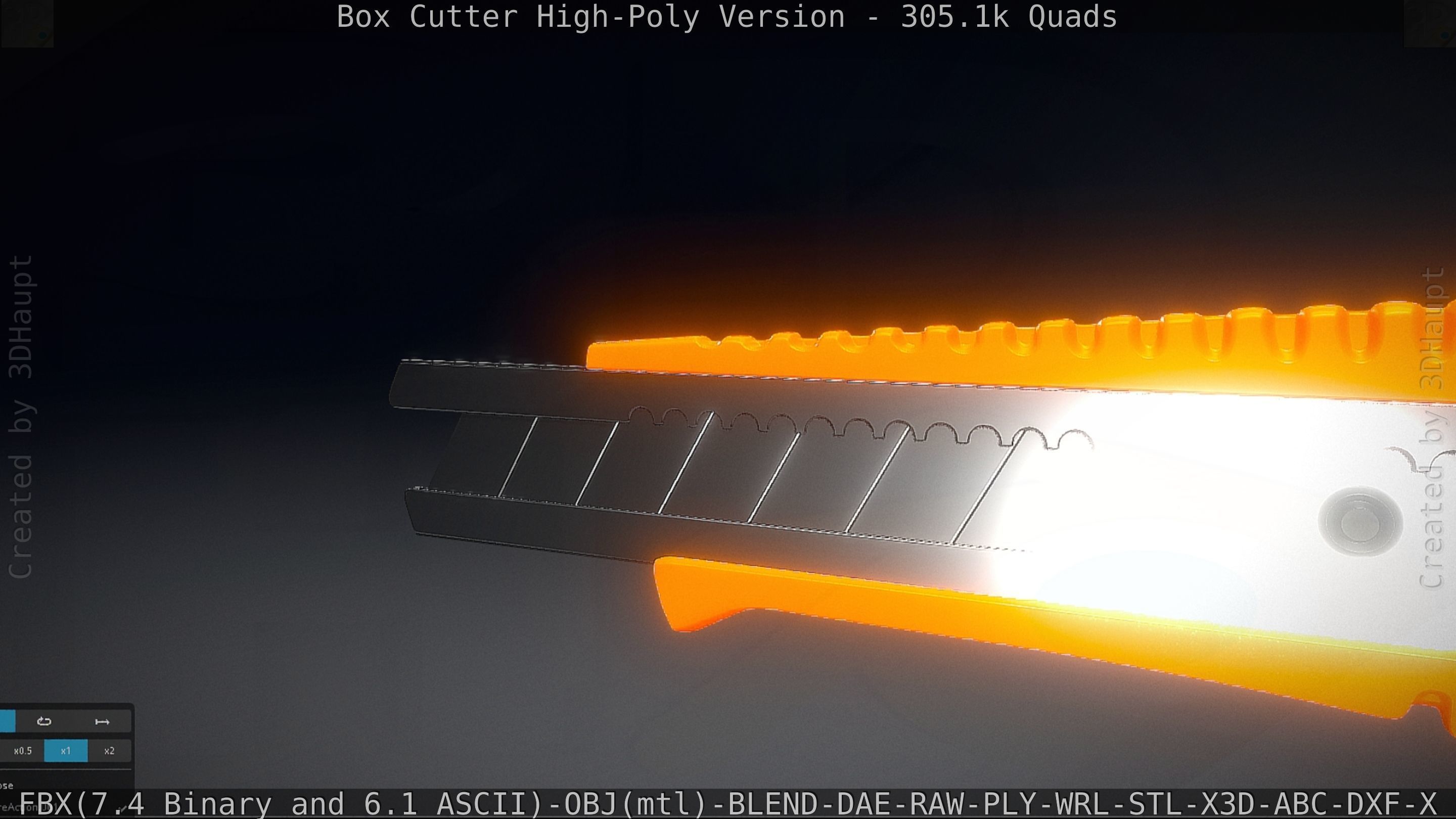 Box Cutter Highpoly Version 3D model animated rigged | CGTrader