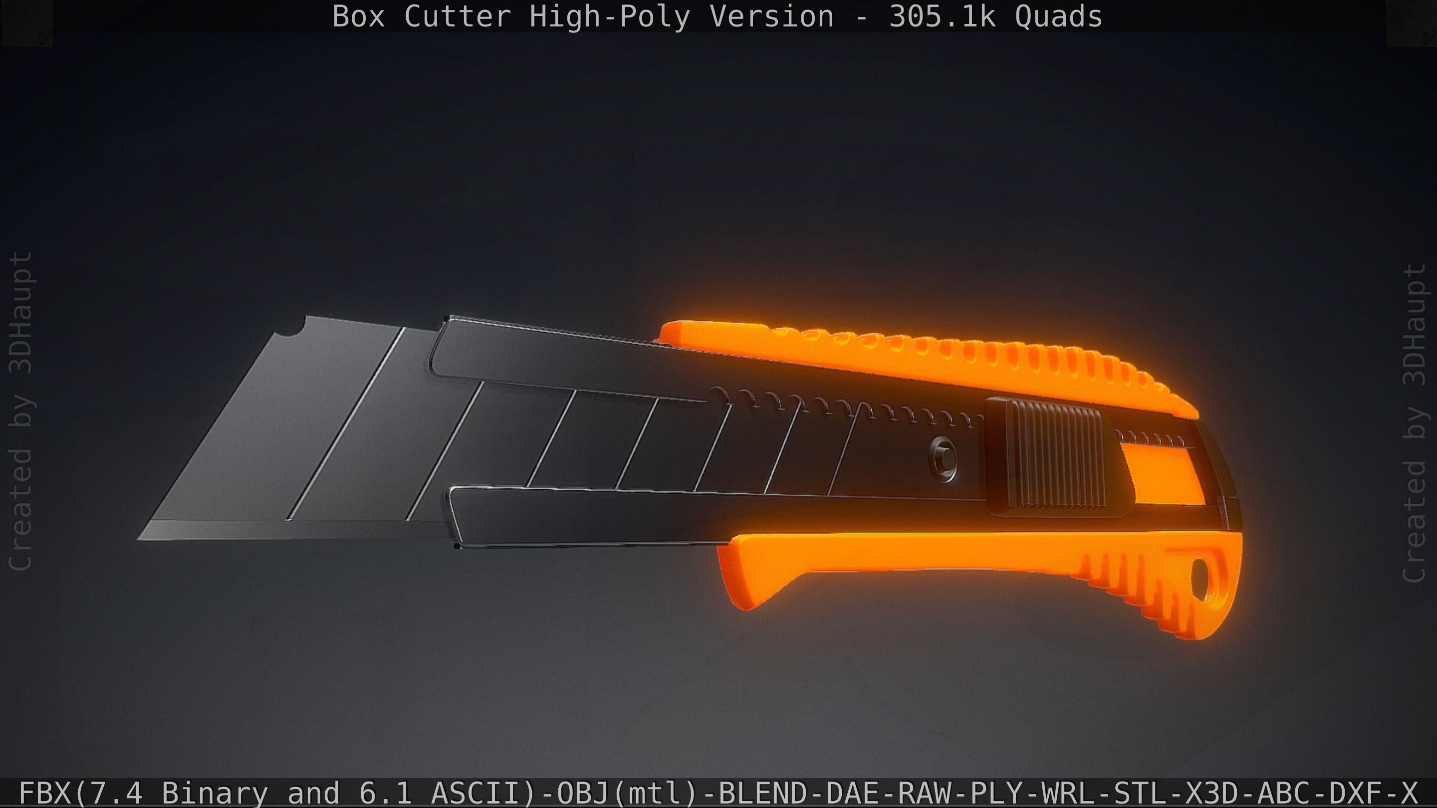 Box Cutter Highpoly Version 3D model animated rigged | CGTrader