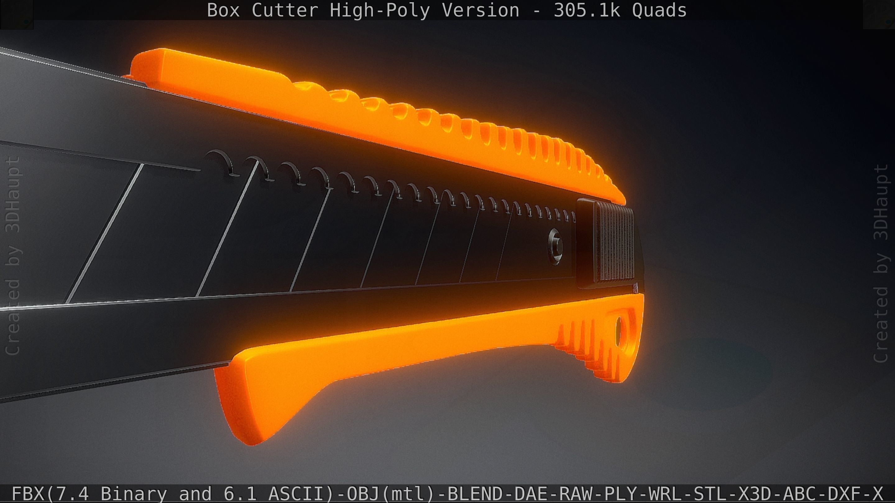 Box Cutter Highpoly Version 3D model animated rigged | CGTrader