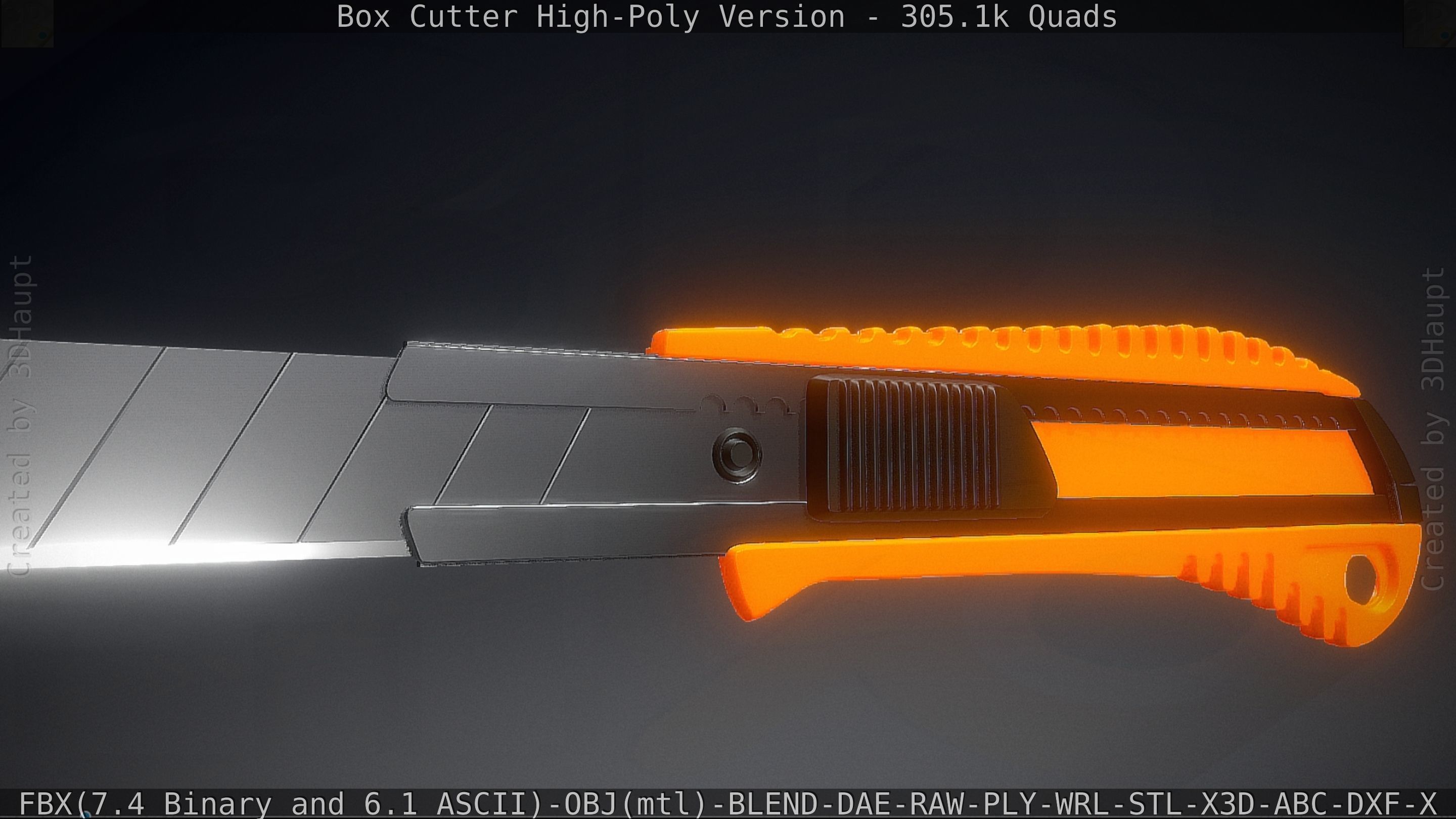 Box Cutter Highpoly Version 3D model animated rigged | CGTrader