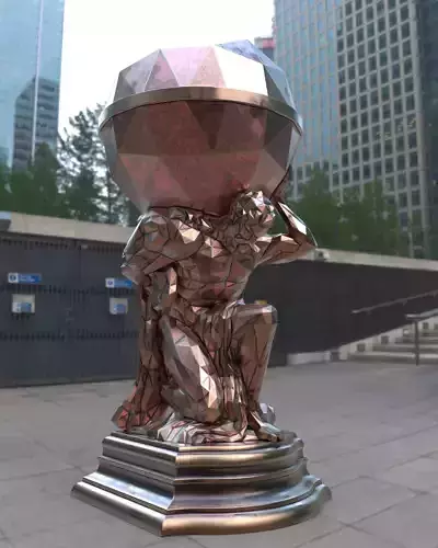 Atlas Holding the World Globe - Abstract Sculpture 3D model 3D ...